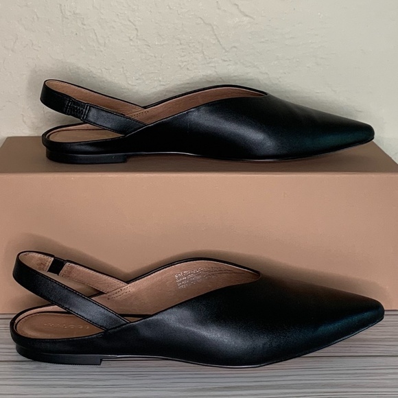 Halogen | Shoes | Halogen Hasadielea Black Leather Slingback Flats ...